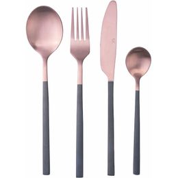VILLA D'ESTE Besteck-Set &raquo;Stylo Duo satiniert&laquo; Essbesteck-Set, satiniert kupferfarben/schwarz