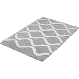 Kleine Wolke Badematte »Piana« Höhe 23 mm rutschhemmend beschichtet fußbodenheizungsgeeignet Badteppich, modernes Wellen 3D-Design auster...