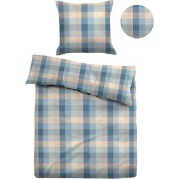 Tom Tailor HOME Bettwäsche »Bent« 2 Stk. tlg. warme Flanell (Biber) Qualität, kariert - made in Germany indigo blue Obermaterial: 100% Baumwolle...