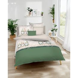 Kaeppel Bettw&auml;sche &raquo;Wichtelkumpel&laquo; 2 Stk. tlg. Mit Wichtel oliv Obermaterial: 100% Baumwolle B/L: 155 cm x 220 cm