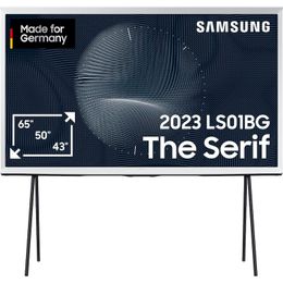 Samsung LED-Fernseher »GQ65LS01BGU« 163 cm/65 ′′ Smart-TV Ikonisches Design, Mattes Display, Abnehmbare Standfüße Cloud White Adaptive Picture passt..