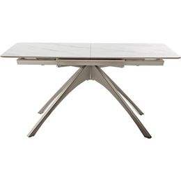 MCA furniture Esstisch »CERRITO Auszugtisch 160-220 cm - marmoriert« 1 Stk. tlg. Keramik, Metall, Synchronauszug, ausziehbar, 8-10 Personen creme...