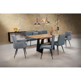 K+w Komfort & Wohnen K+W Komfort & Wohnen Essgruppe &raquo;Giacomo I&laquo; Polsterbank, 2 St&uuml;hle und 2 Armlehnenst&uuml;hle, 6 Stk. tlg. 2 St&uuml;hle und Bank, 2 Armlehnenst&uuml;hle Stoff 775, 
