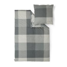 Bugatti Bettw&auml;sche &raquo;Satin-Flanell Kombi-Bettw&auml;sche&laquo; 2 Stk. tlg. in hochwertiger 2-in-1-Qualit&auml;t grau Obermaterial: 100% Baumwolle B/L: 140 cm x 200 cm