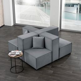 Max Winzer Wohnlandschaft »MOVE« Sofa-Set 05 aus 8 Sitz-Elementen, inklusive 2 Zierkissen, kombinierbar grau