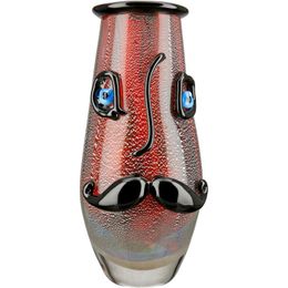 CASABLANCA BY GILDE Tischvase »Beard« dekorative Vase aus Glas, Blumenvase rot