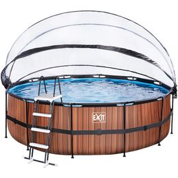 EXIT Framepool »inkl. multifunktionaler Poolabdeckung und Sicherheitsleiter« ØxH: 450x122 cm, mit Sandfilteranlage braun Ø/B/H/L: 450 cm x Breite x...