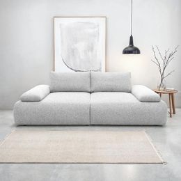 DOMO collection Big-Sofa »Évora Megasofa Breite 244 cm« Federkern, inkl. Armlehnenverstellung, Struktur grob, silber silber