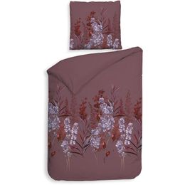 HECKETT & LANE Bettw&auml;sche &raquo;Mino&laquo; 2 tlg. Bettw&auml;sche aus hochwertigem Flanell, Bettw&auml;sche ab 135x200 cm Purple Obermaterial: 100% Baumwolle B/L: 155...