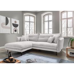 Inosign Ecksofa »Lazio modernes Design, bequem, schmale Armlehnen, OTTOs Choice« zwei verschiedene Fußfarben wählbar weiß