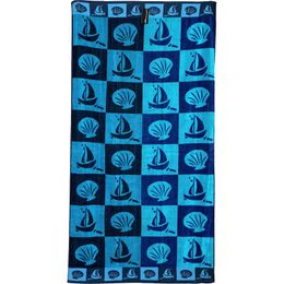 stuco Strandtuch &raquo;Check&laquo; blau Obermaterial: 100% Baumwolle B/L: 90 cmx165 cm