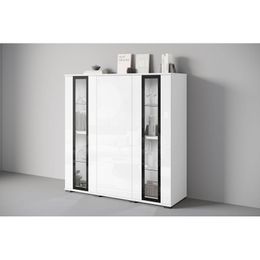 Inosign Highboard »Caro, modernes Design mit Glaseinsätzen, Breite 120 cm« 1 Stk. tlg. grifflose Fronten mit Push-to-Open, höhenverstellbare...