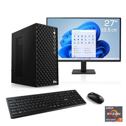 CSL PC-Komplettsystem »Mystic V24103« 27 ′′ AMD Ryzen 7 16 GB RAM 500 GB SSD schwarz Inkl. 27 Zoll Full-HD Monitor, Maus, Tastatur, 300 MBit/s...