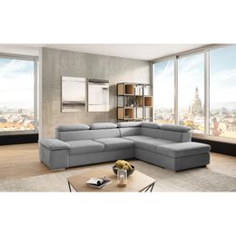 Sit & More SIT&MORE Ecksofa »Valentine L-Form, B: 272 cm« mit Arm- & Kopfteilverstellung, optional mit Bettfunktion grau