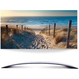 Artland Wandbild &raquo;Weg zum Nordseestrand Sonnenuntergang&laquo; Strand 1 Stk. tlg. 3D Optik gebogen Farbe Bild(er): naturfarben