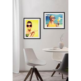 queence Bild &raquo;Urlaubsgef&uuml;hle&laquo; Art Bilder von Frauen Fashion Frau Kunst Magazincover Meer Meer Bilder Mode 1 Stk. tlg. HD Premium...