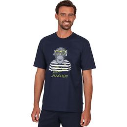 TRIGEMA T-Shirt »T-Shirt mit großem Affen-Aufdruck« 1 Stk. tlg. navy M M DELUXE-Single-Jersey