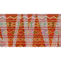 ARCHITECTS PAPER Fototapete »Atelier 47 Carpet Pattern 3« gestreift glatt Vlies, Wand, Schräge, Decke rot/gelb/weiß B/L: 5 m m x 2,7 m m
