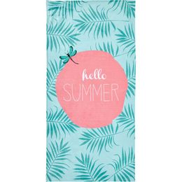 done. Strandtuch »Hello Summer« gemustert, mit Reisverschluss-Tasche für Wertgegenstände bunt Obermaterial: 60% Polyester, 40% Baumwolle B/L: 90...
