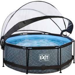 EXIT Framepool »inkl. multifunktionaler Abdeckung« ØxH: 244x76 cm, mit Kartuschenfilter und Abdeckung grau Ø/B/H/L: 244 cm x Breite x Höhe 76 cm x...
