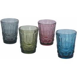 VILLA D'ESTE Gläser-Set »Nobilis« Wassergläser-Set, 4-teilig, Inhalt 240 ml blau/burgund/dunkelgrün