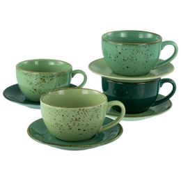 Creatable Cappuccinotasse »Nature Collection Green Life, Cappuccino-Set, 8-tlg.« Handwerklicher Look, Vintage grün