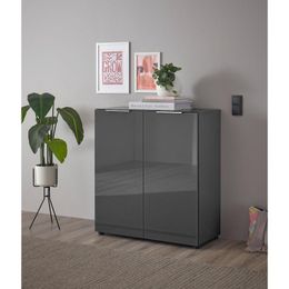 HBZ-MEBLE HBZ Kommode »Santorin, BxHxT 90x99x40 cm« 1 Stk. tlg. Breite 90cm, Softclose für Türen, Melaminbeschichtung anthrazit