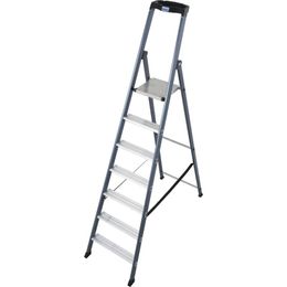Krause Stehleiter &raquo;SePro S&laquo; Alu eloxiert, 1x7 Stufen, Arbeitsh&ouml;he ca. 350 cm anthrazit B/H/L: 53 cm x 13 cm x 230 cm