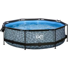EXIT Framepool »inkl. multifunktionaler Abdeckung« ØxH: 300x76 cm, mit Filterkartuschen-Pumpe und Abdeckung grau Ø/B/H/L: 300 cm x Breite x Höhe 76...
