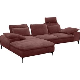 W.Schillig Ecksofa »valentinoo, Designsofa, bequem, elegant und zeitlos, L-Form« inklusive Hocker, mit Sitztiefenverstellung, Breite 299 cm rosso...