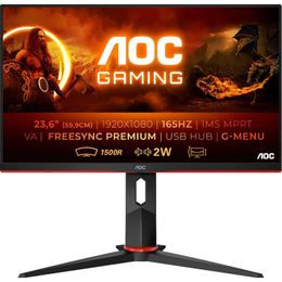 AOC Curved-Gaming-Monitor »C24G2U/BK« 60 cm/24 ′′ 1920 x 1080 px Full HD 1 Reaktionszeit 165 Hz schwarz/rot
