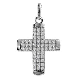 OSTSEE-SCHMUCK Kettenanhänger »Anhänger Kreuz 17 x 14 mm« (1 Stk. tlg.) 23 x 14 mm Moderner Silberanhänger, rhodiniert