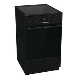 Gorenje Elektro-Standherd »GECS 5C70BPA« mit 2-fach-Teleskopauszug Aqua Clean 1 Stk. tlg. Black Design Schwarz Versenkknebel