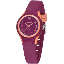 SINAR Quarzuhr Armbanduhr, Kinderuhr Jungen, M&auml;dchen, Geschenkidee, bis 10 bar wasserd. beere, apricot Ansprechende Kinderarmbanduhr