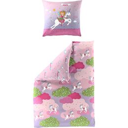 Prinzessin Lillifee Kinderbettw&auml;sche &raquo;Einhorn&laquo; 2 Stk. tlg. Renforce, 100 % Baumwolle, Lillifee, pflegeleicht rosa Obermaterial: 100% Baumwolle B/L:...