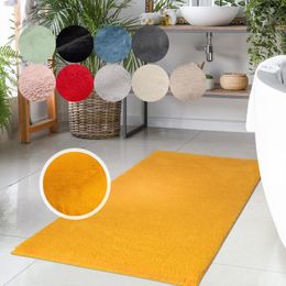 Carpet City Badematte »Topia Mats, Badteppich uni« Höhe 14 mm rutschhemmend beschichtet strapazierfähig Hochflor, Kaninchen Haptik, Polyester,...