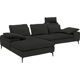 W.Schillig Ecksofa &raquo;valentinoo, Designsofa, bequem, elegant und zeitlos, L-Form&laquo; inklusive Hocker, mit Sitztiefenverstellung, Breite 299 cm grau 
