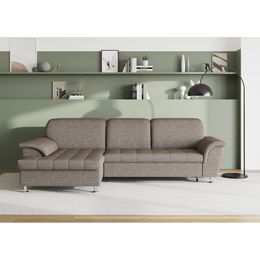 DOMO collection Ecksofa »Franzi Steppung im Sitzbereich B7T/H: 278/162/80 cm, L-Form« wahlweise mit Bettfunktion, Bettkasten und...