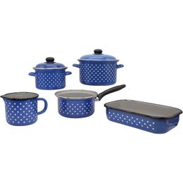 Krüger KRÜGER Topf-Set »Italia« emailliertes Stahlblech Set, je 1 Fleischtopf Ø 16/20 cm, 1 Stieltopf Ø 16 cm, 1 Milchtopf Ø 12 cm, 7 Stk. tlg. incl....