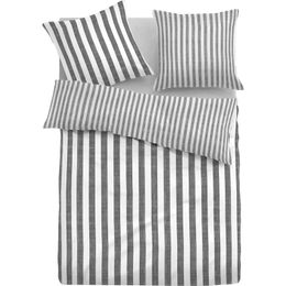 Tom Tailor HOME Wendebettwäsche »PLAIN STRIPES« 2 Stk. tlg. mit aktuellen Streifen black Obermaterial: 100% Baumwolle B/L: 135 cm x 200 cm