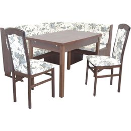 HOFMANN LIVING AND MORE Eckbankgruppe Spar-Set, 4tlg. Set, 4 Stk. tlg. Eckbank mit Stauraum unter den Sitzflächen creme/grau + creme/grau +...