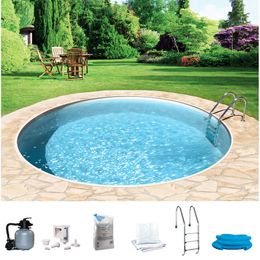MY POOL BWT Rundpool &raquo;mit sandfarbener Folie f&uuml;r den Karibik Look&laquo; H&ouml;he: 150 cm, in versch. Gr&ouml;&szlig;en verf&uuml;gbar wei&szlig;/sand &Oslash;/B/H/L: 400 cm x Breite x...