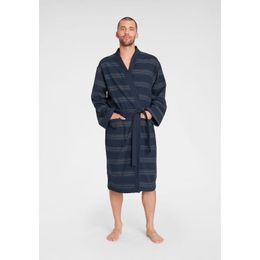 Tom Tailor HOME Unisex-Bademantel »Wellness Kimono« 1 Stk. tlg., für Damen & Herren, im Kimono-Style, gestreift navy XL Länge: 120 cm Wellness...