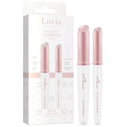 LUVIA COSMETICS Kosmetikpinsel-Set »Silk Brush Duo Candy« Silikonpinsel für alle Texturen, saugt kein Produkt auf. rosa Silikonpinsel sind leichter...