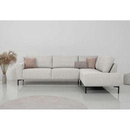 Andas Ecksofa »Melby« Breite 275 cm, in einem weichen Struktur Stoff, lose Rückenkissen grey
