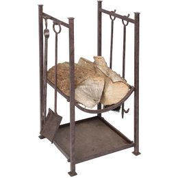 AMBIENTE HAUS Kamingarnitur &raquo;Kaminset f&uuml;r Holz 75 cm&laquo; antikbraun