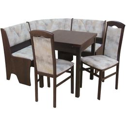 HOFMANN LIVING AND MORE Eckbankgruppe Spar-Set, 4tlg. Set, 4 Stk. tlg. Eckbank mit Stauraum unter den Sitzflächen creme-beige + creme-beige +...