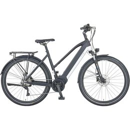 Prophete »Entdecker 5.0« 10 Gang Shimano Deore Schaltwerk Kettenschaltung Mittelmotor 250 W Pedelec, Elektrofahrrad für Damen schwarz-silber+schwarz