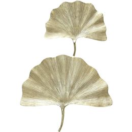 Boltze Wanddekoobjekt &raquo;Wandobjekt Ginkgo, 2 tlg., Set 2&laquo; goldfarben