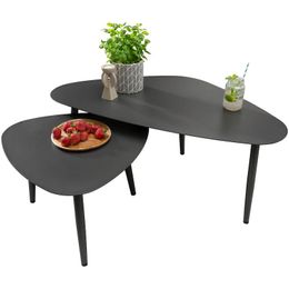 Destiny Beistelltisch »RAVENNA« Set, 2 Stk. tlg. Aluminium anthrazit + anthrazit + anthrazit